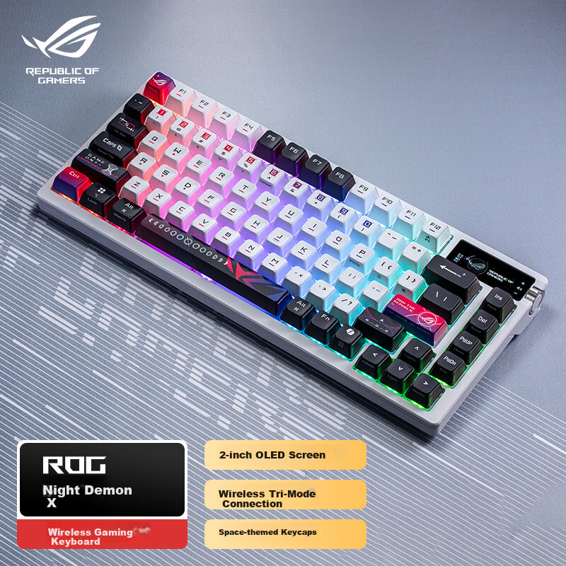 ROG Strix X Mechanical Gaming Keyboard Wireless Three-mode Connection FR4 Positioning Plate 75% Layout Hot-swappable Customizable Keyboard RGB NX Snow Warrior White Switch V2