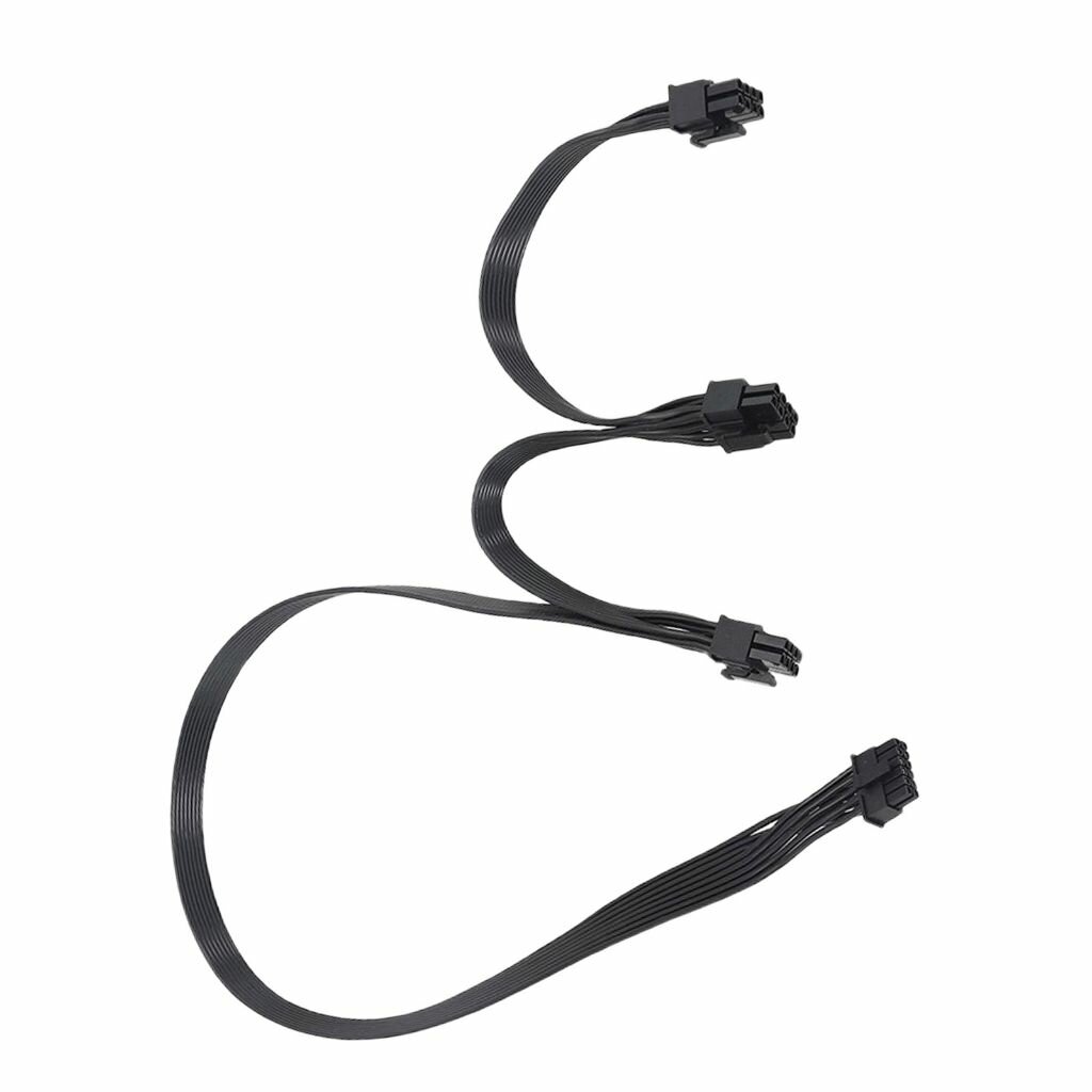 16PIN кабель для разворота видеокарты от 12 + 4 до трех 8pin-черный 50 см