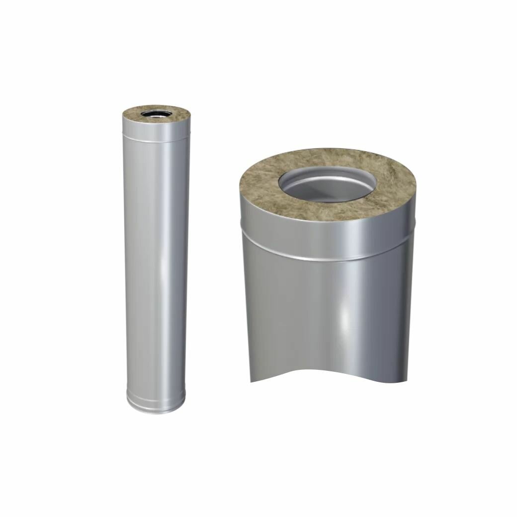 Сэндвич-дымоход К ф115/200 мм 1,0 м (нерж0,8мм/оцин)