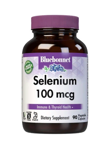 Bluebonnet Nutrition, Selenium, Селен 100 мкг, 90 вегетерианских капсул