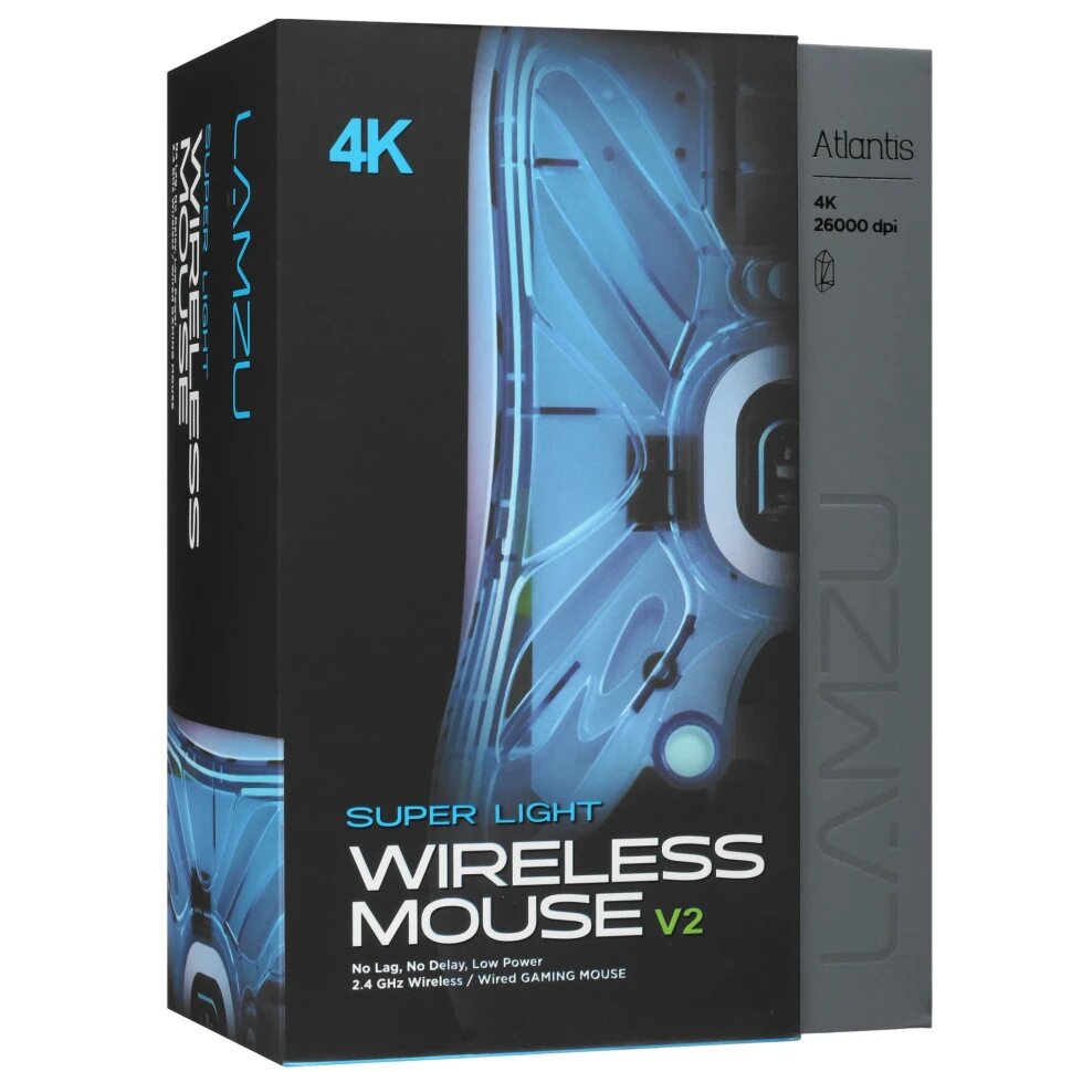 Мышь беспроводная/проводная LAMZU Atlantis V2 Nordic MCU 4К черный