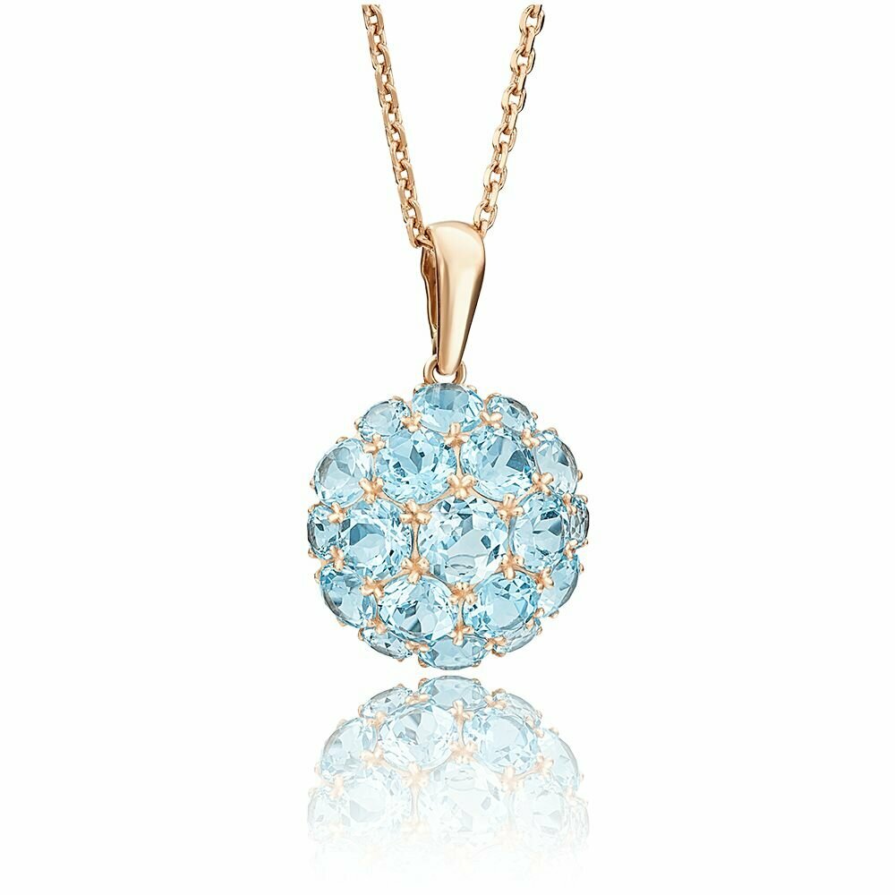 Подвеска, красное золото, 585 проба, топаз