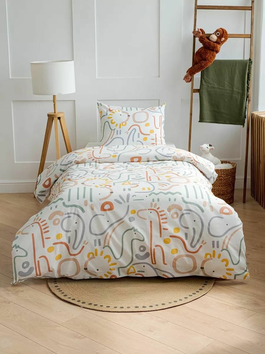 YERRNA Комплект постельного белья 1,5 спальный, пододеяльник 145*215, наволочка 50*70 - 1шт, хлопок 100%, перкаль