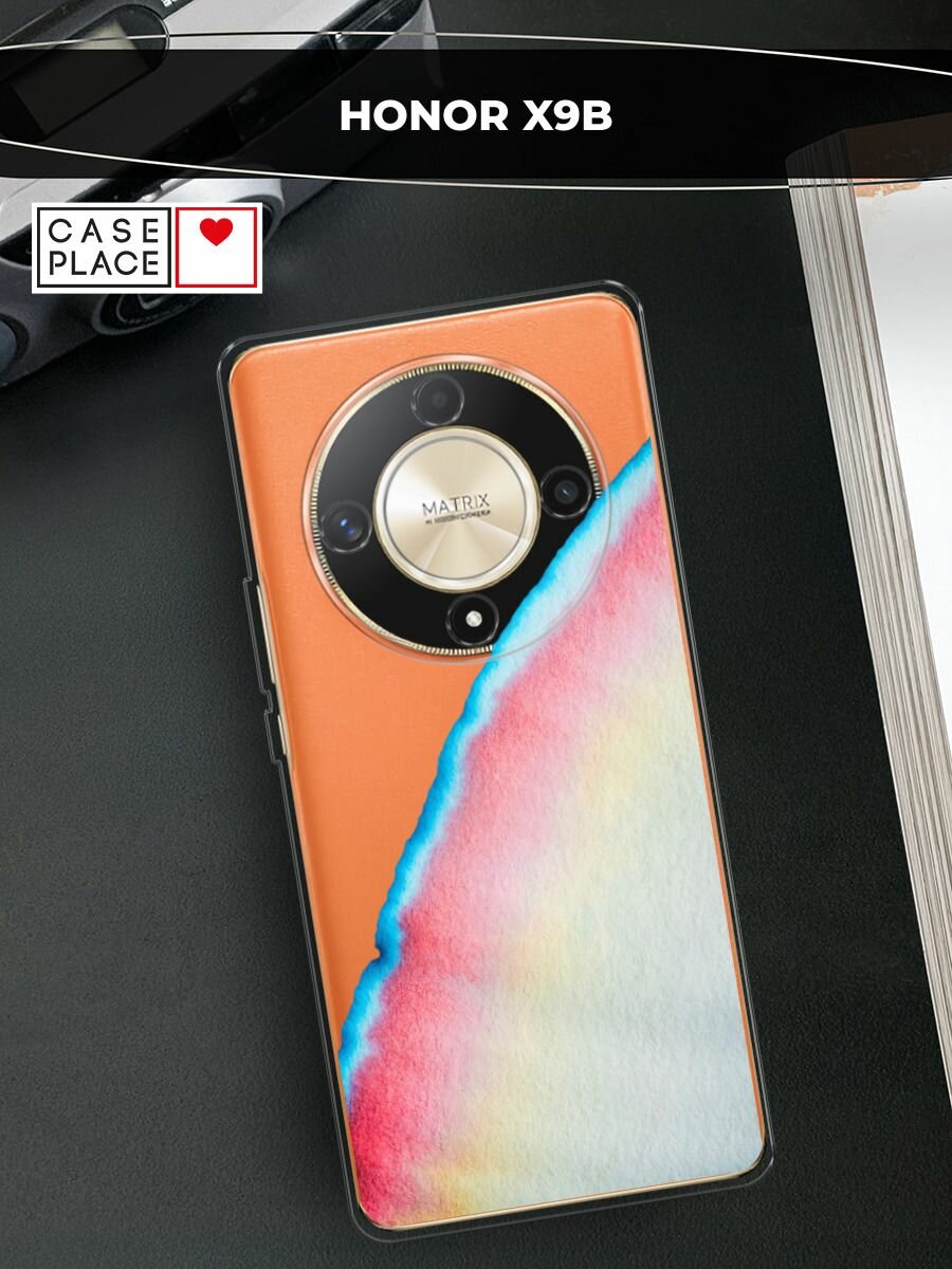 Чехол на Honor X9b / Хонор X9B с принтом Слияние красок, прозрачный