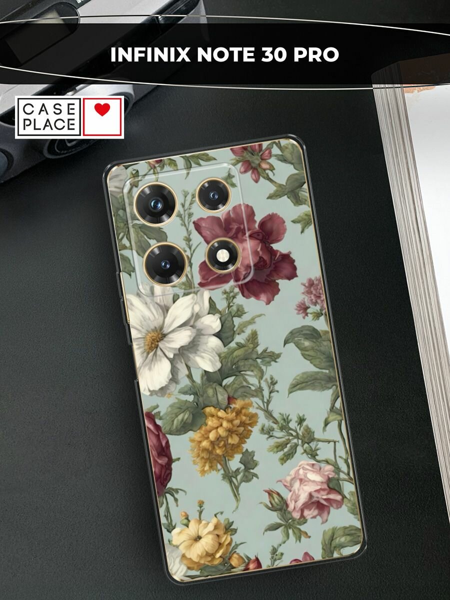 Чехол на Infinix Note 30 Pro / Инфиникс Нот 30 Про с принтом Акварельные красные цветы
