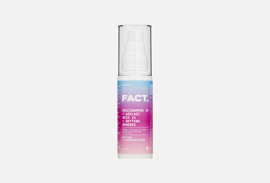 Крем для лица с выраженным эффектом матирования ART & FACT Niacinamide 3% + Azelaic Acid 1%, 50 мл