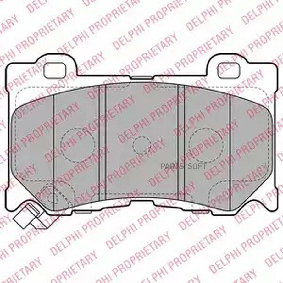 DELPHI LP2156 Колодки тормозные дисковые FX30d, FX37, FX50, G37, M37, M56, Q50, Q60, Q70, QX70, 370Z