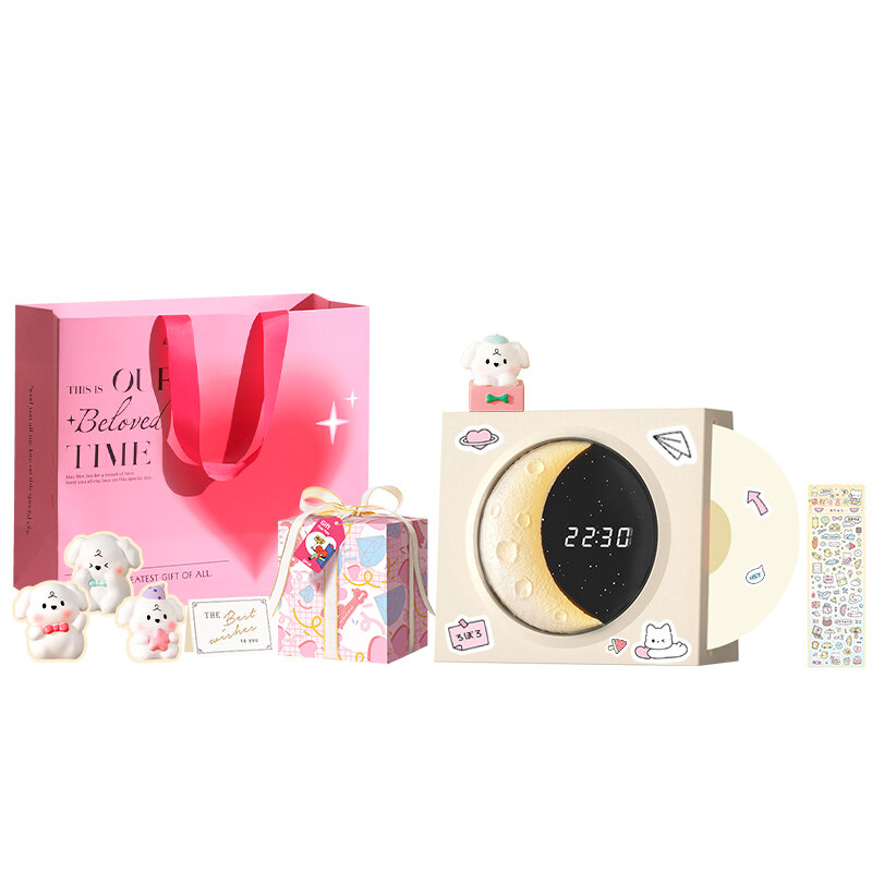 Беспроводные колонки CHIELYUAL, цвет: moonlight gray, с плюшевой игрушкой ручной работы в виде сердца