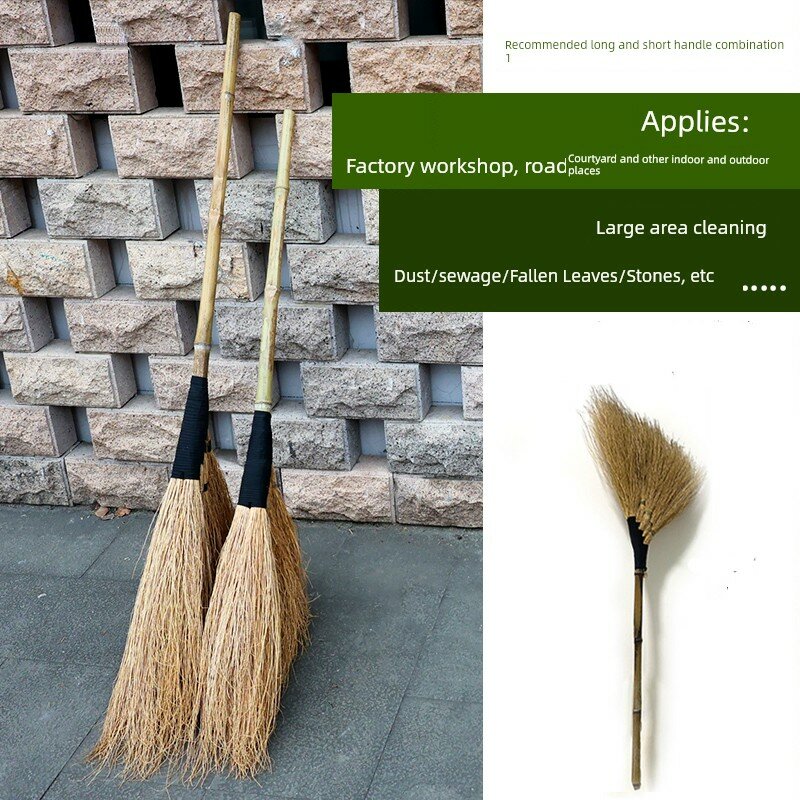 Метла ручной работы, бамбуковая метла, бытовая метла для двора, специальная железная метла для мастерской, уличная
