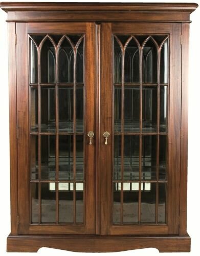 Витрина для посуды DOMKORLEONE, красное дерево (mahogany wood), стекло, зеркало, цвет орех LBW ( коричневый)