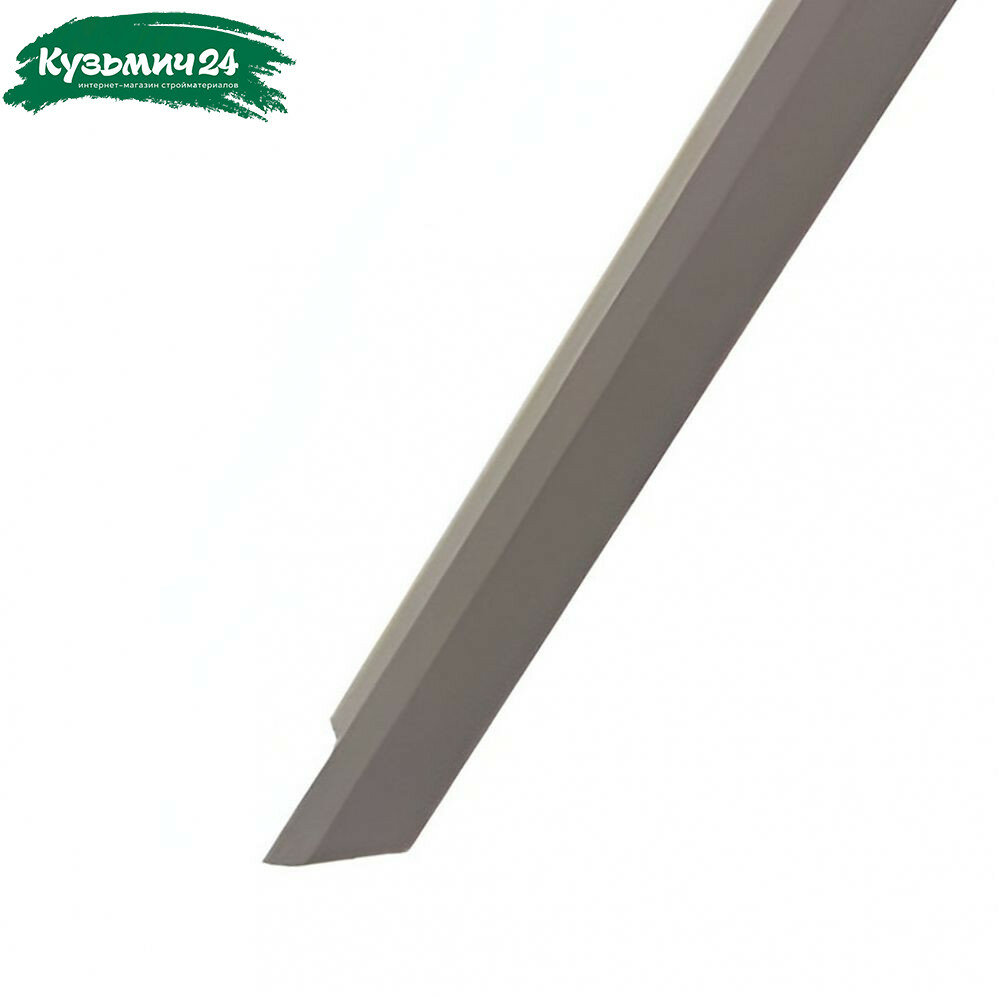 Уголок алюминиевый MasterDeck 30х30х2 мм, гладкий, для торцов настила на террасе, серый, длина 3 м, 1 шт