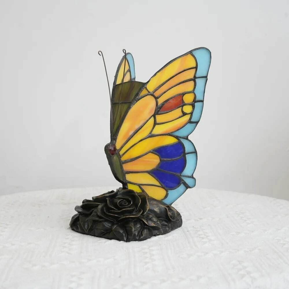 KNOW EASY-Лампа Тиффани Настольная В Форме Бабочки Ночной фонарь