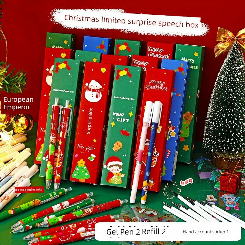 Рождественская коробка школьных принадлежностей с 5 уникальными ручками, идеально для наград в классе, 5 коробок в
