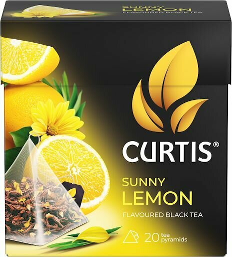 Чай черный CURTIS Sunny Lemon с ароматом цитрусовых, 20пак x 5 упаковок