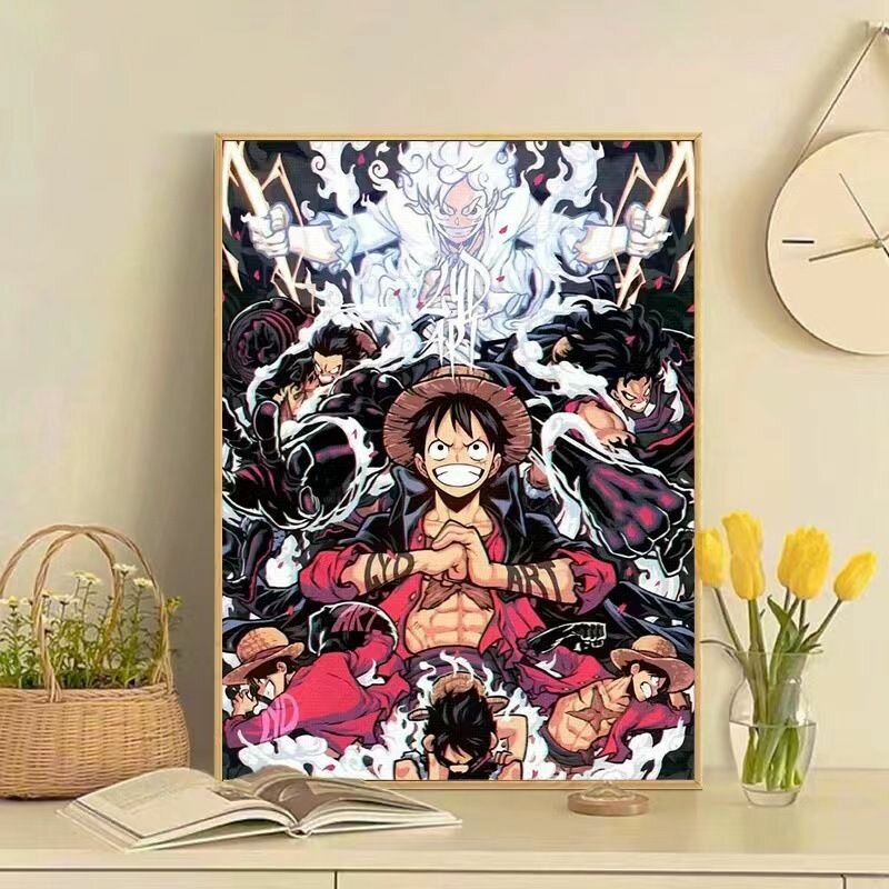 Картина По Номерам, Аниме One Piece/Ван-Пис, Nika Luffy/Ника Луффи, Декоративная роспись 30x40cm