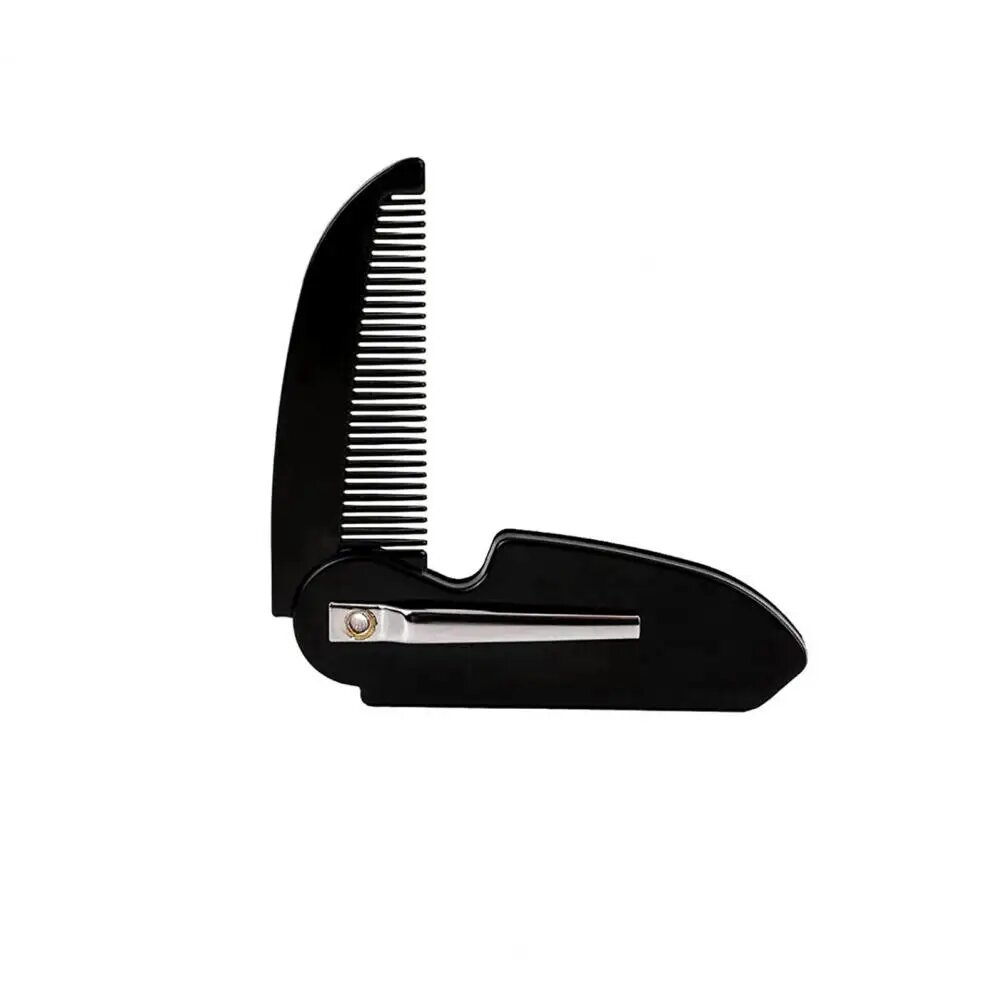 Складная расческа для усов, антистатическая портативная расческа для бороды, пластиковая карманная щетка с тонкими зубцами, мужская расческа для ухода за усами, инструмент