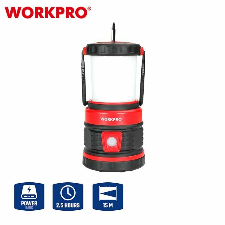 Фонарик светодиодный 80-200LM, перезаряжаемый WORKPRO