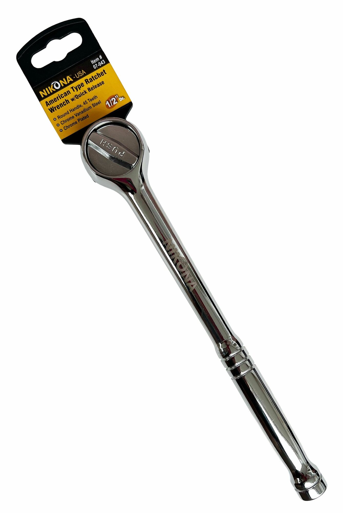 Трещотка NIKONA 9" кв.1/2" American Type с быстр. сбросом 45зуб. 07-043