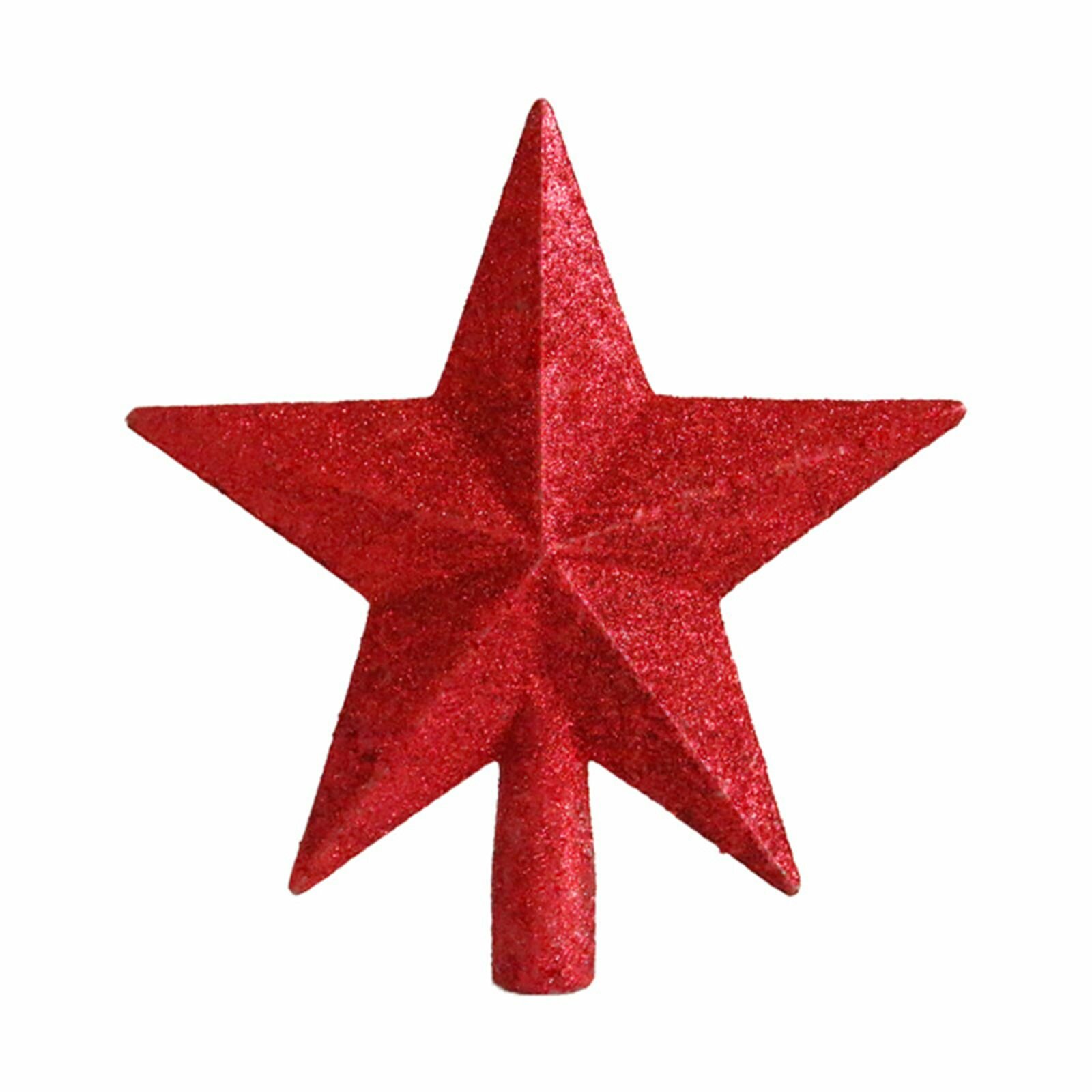 Звезда для украшения верхушки рождественской елки, красная 25-сантиметровая блестящая пятиконечная звезда