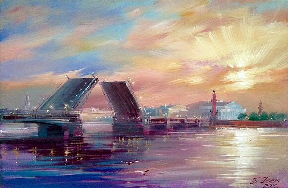 Алмазная мозаика Санкт-Петербург, 5D круглый бриллиант 30х40 см, набор для алмазной живописи картина своими руками декор и подарок ручной работы