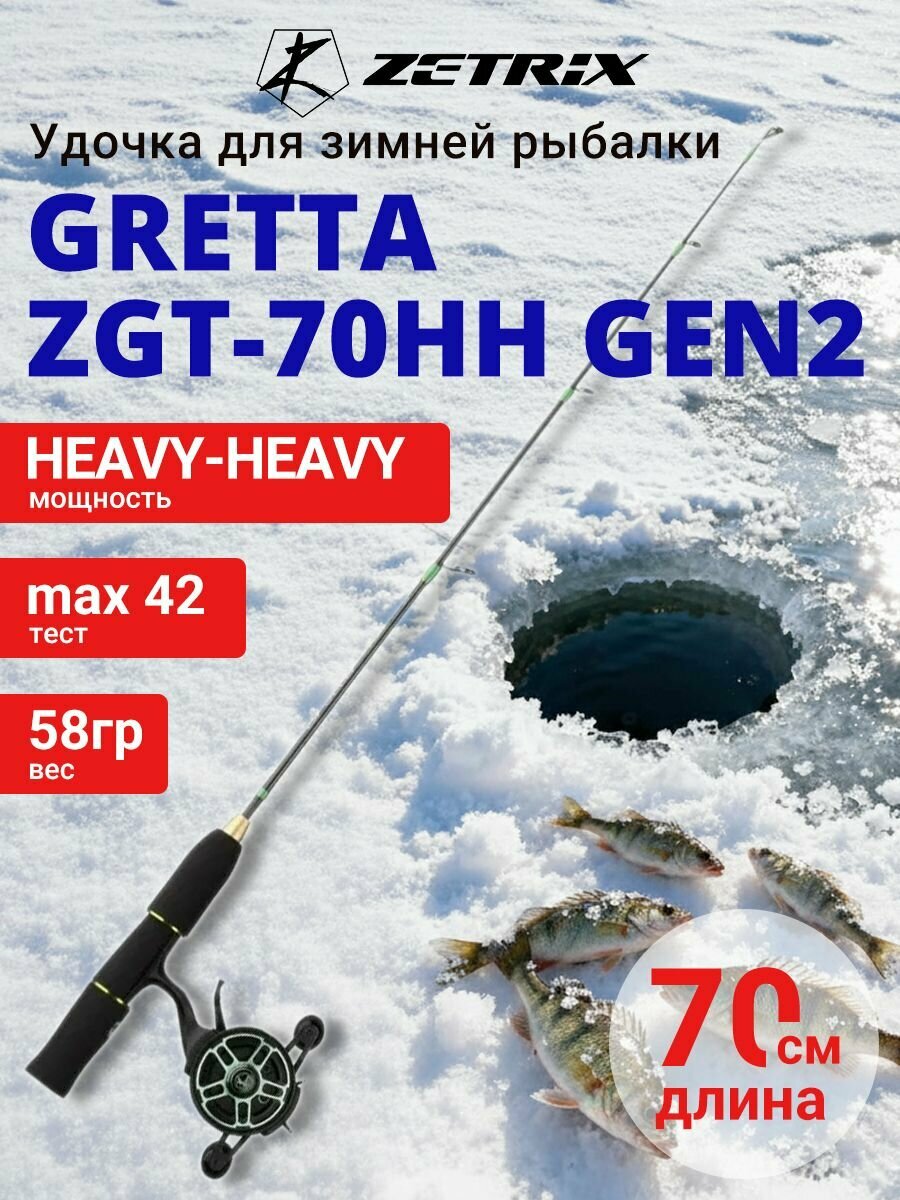 Зимняя удочка ZETRIX GRETTA ZGT-70HH GEN2 max 42g, длина - 0,7m