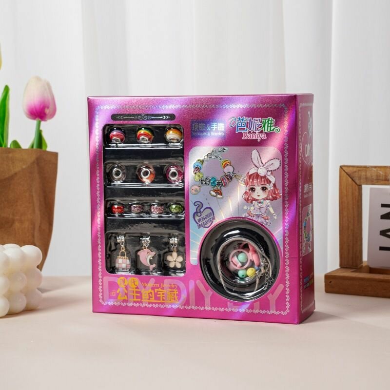 Набор для создания браслетов и украшений, творческий набор для девочек, развивающий конструктор для рукоделия и дизайна, подарок на день рождения