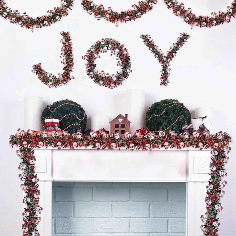 Мишура 200 см белый, красный 1 шт.