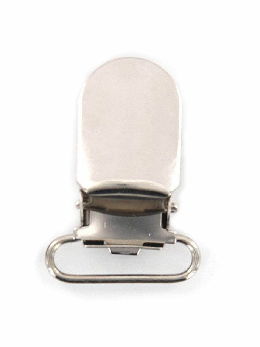 20 металлических зажимов для подтяжек, крючков для ремней и пустышек, серебристые, 20 мм, набор для рукоделия и DIY аксессуаров