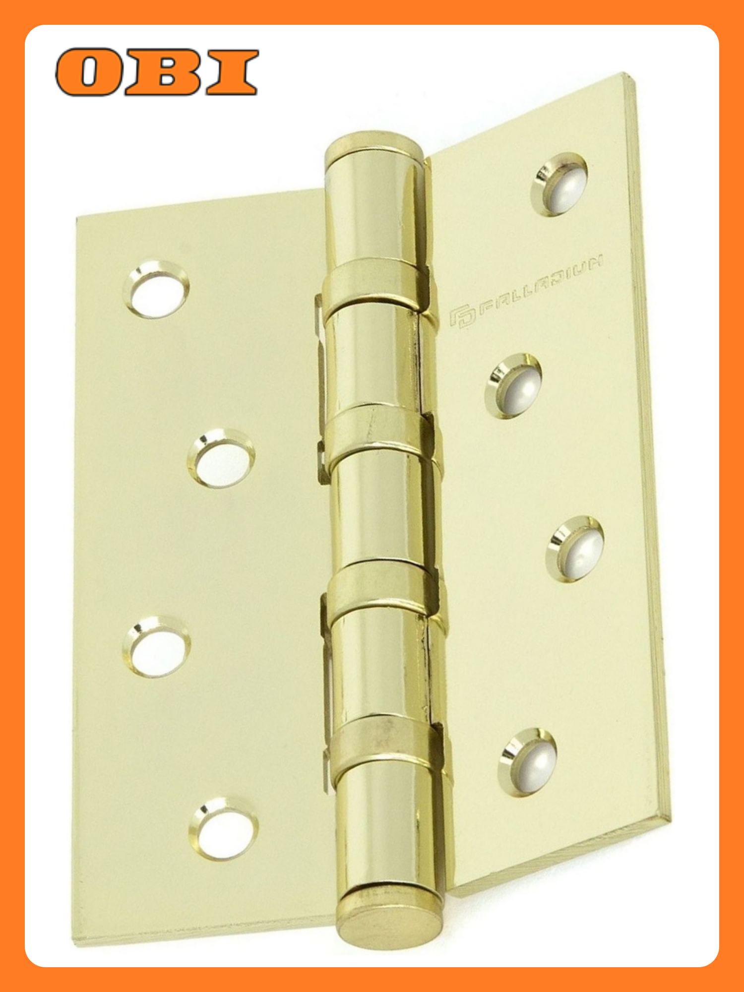 Дверная петля универсальная врезная Palladium 100х75х3 золото