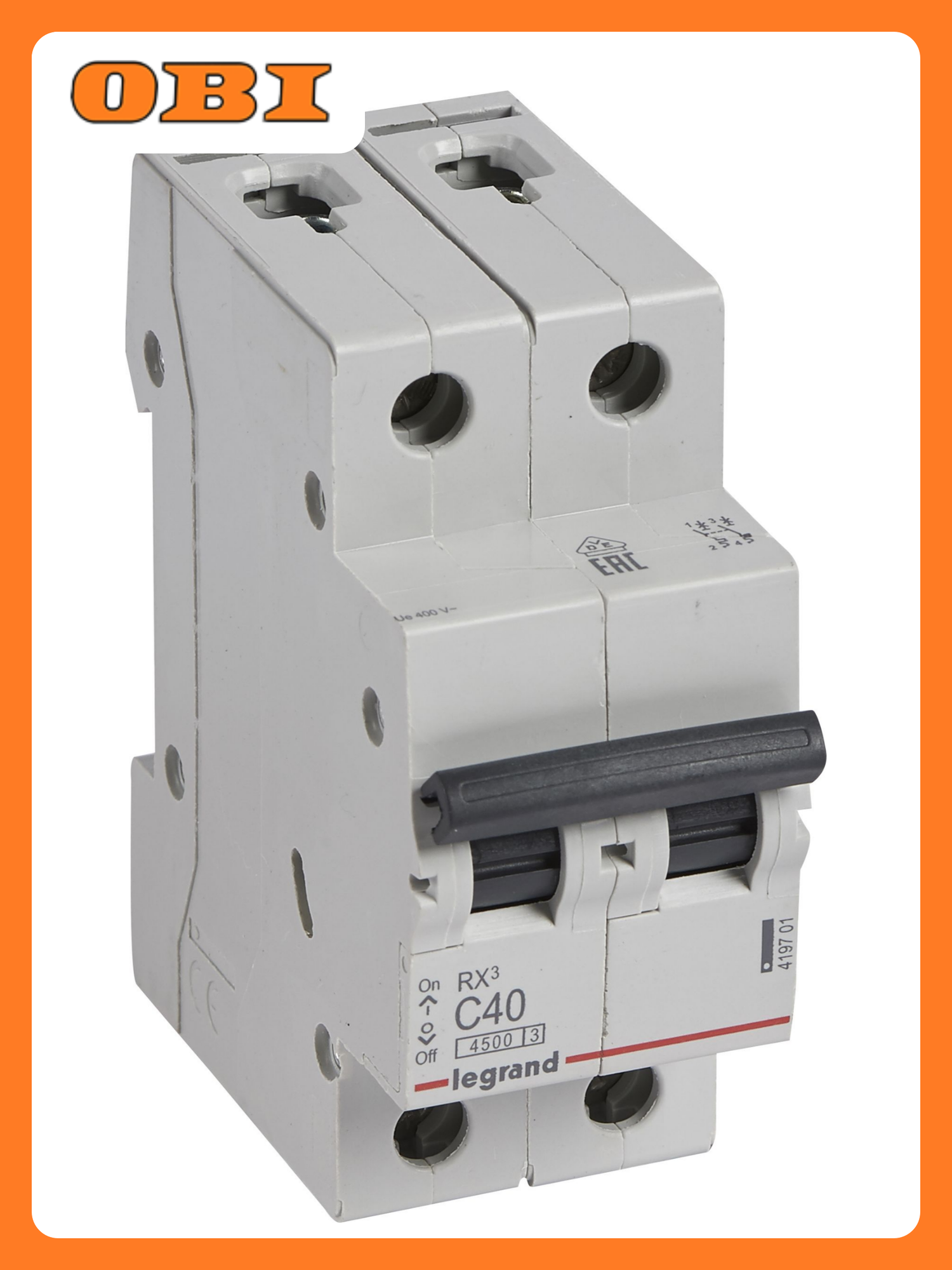 Автоматический выключатель Legrand RX3 2Р С40А 4,5кА