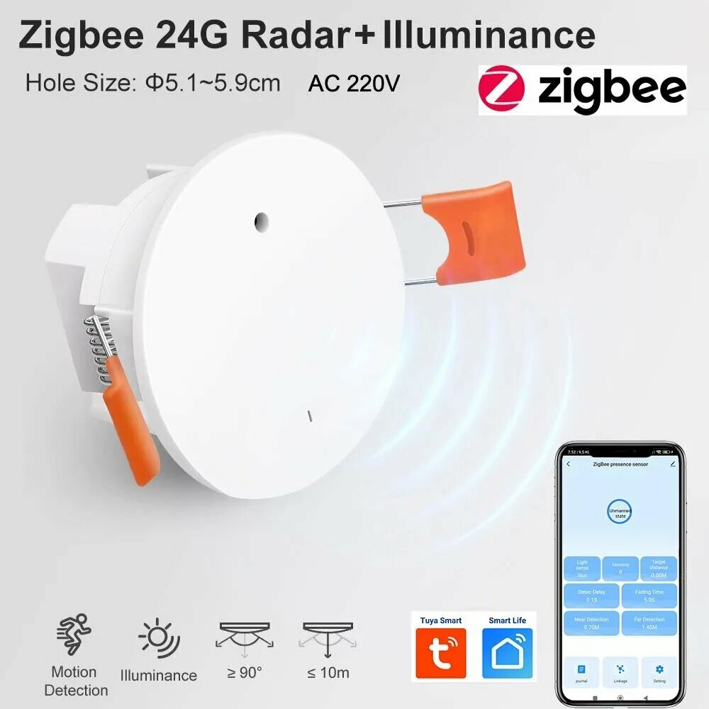 Умный датчик присутствия движения Zigbee Tuya