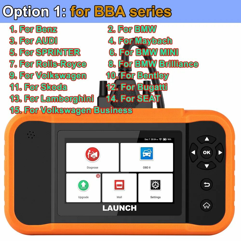 LAUNCH X431 Creader Elite 2,0 BBA Полная система диагностических инструментов OBD2 сканер For BBA