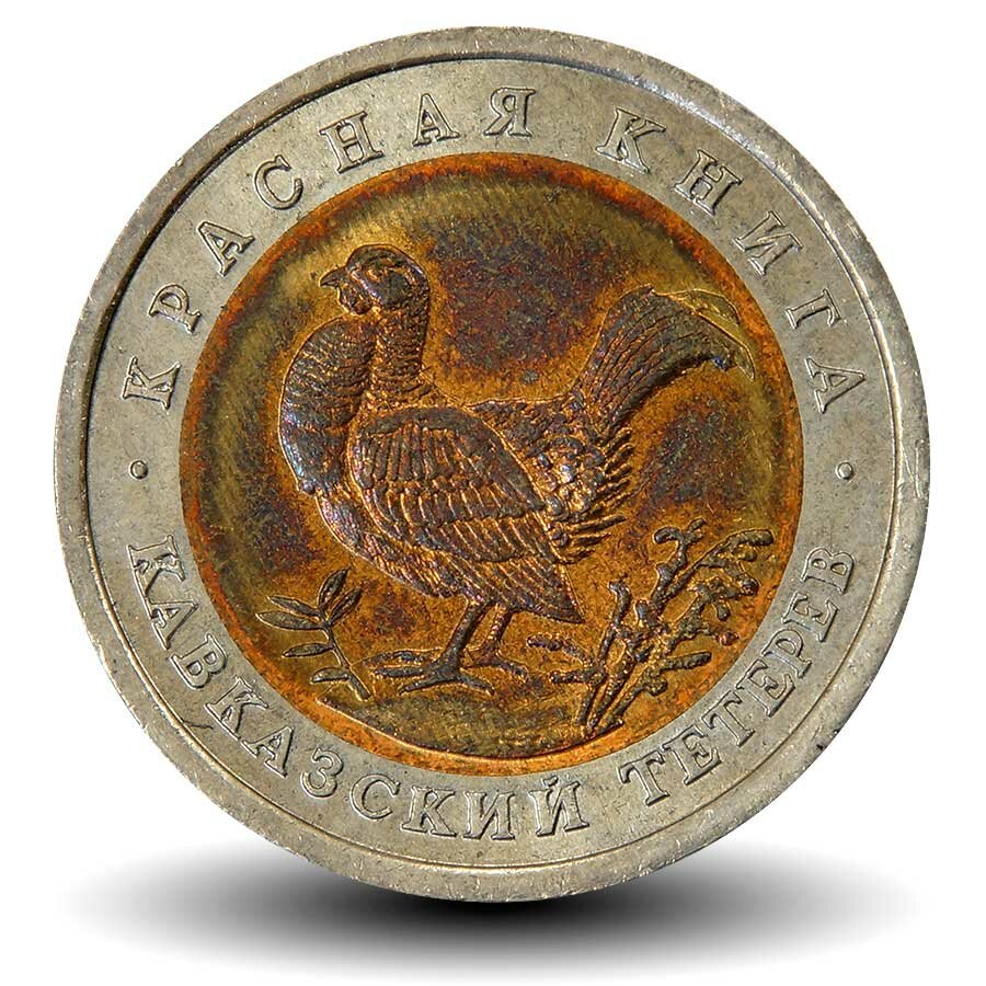 50 рублей 1993 года - Кавказский тетерев - Красная книга - Банк России