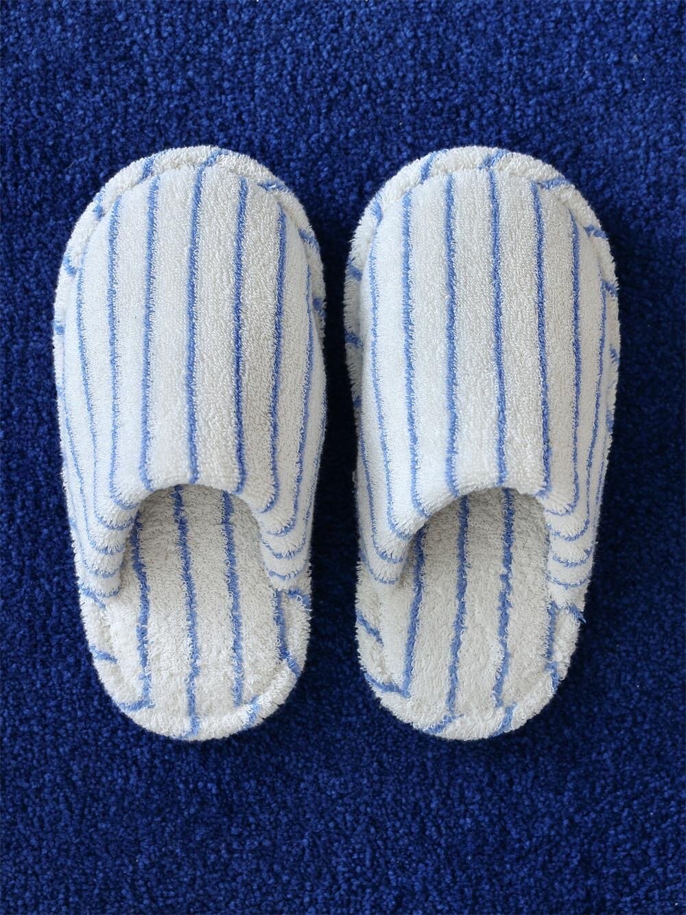 Мужские и женские домашние тапочки из чистого хлопка, гостиничные нескользящие простые полосатые тапочки.36-40