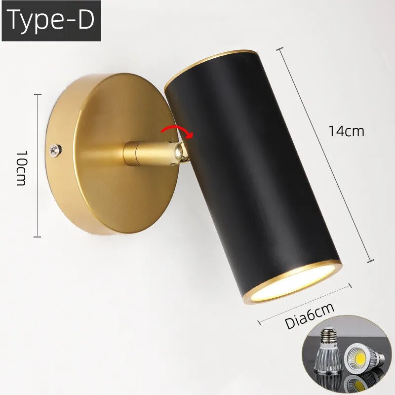 Настенный светильник в скандинавском стиле, светодиодный прожектор для гостиной, спальни, прикроватное бра, отель, коридор, зеркало для ванной комнаты, настенный светильник, украшение дома