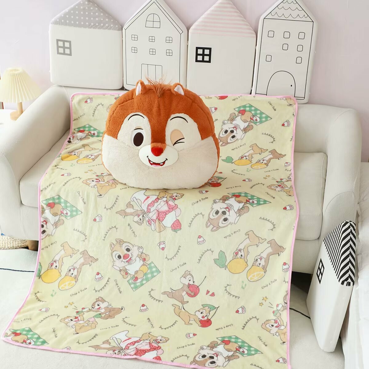 Плед с мультяшными персонажами, плюшевый плед для сна, плед для дивана, утепленный плед, плед для кондиционера, портативный дорожный плед, чехол для автомобиля.