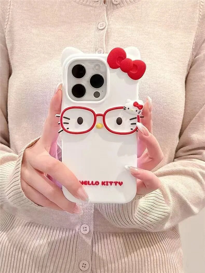 Чехол Hello Kitty для iPhone 16 Pro Белый — фото 1