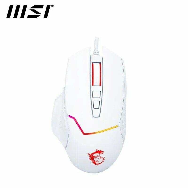MSI Игровая мышь проводная GM20 V2, перламутровый, белый