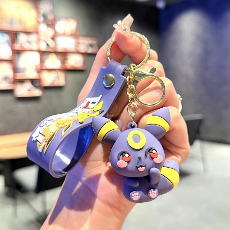 Брелоки с Пикачу, покемонами и семейством Иви, плюшевые игрушки, милые брелоки для рюкзаков, автомобильные брелоки