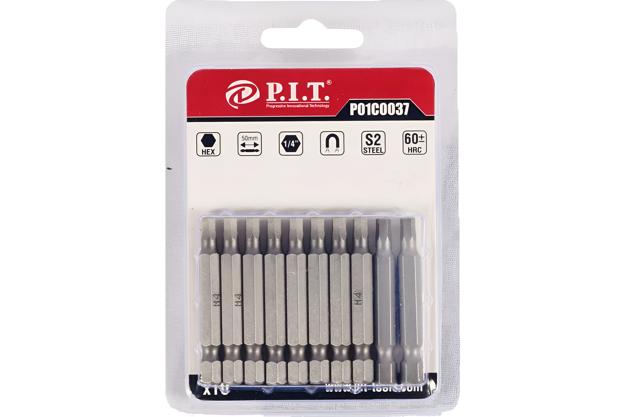 Бита шестигранная 50мм 1/4" для шуруповертов и гайковертов (10шт в упаковке)