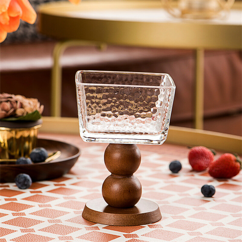 Чаша для мороженого, французская винтажная десертная чаша, стеклянная чаша-бокал, фруктовница, домашняя чаша для