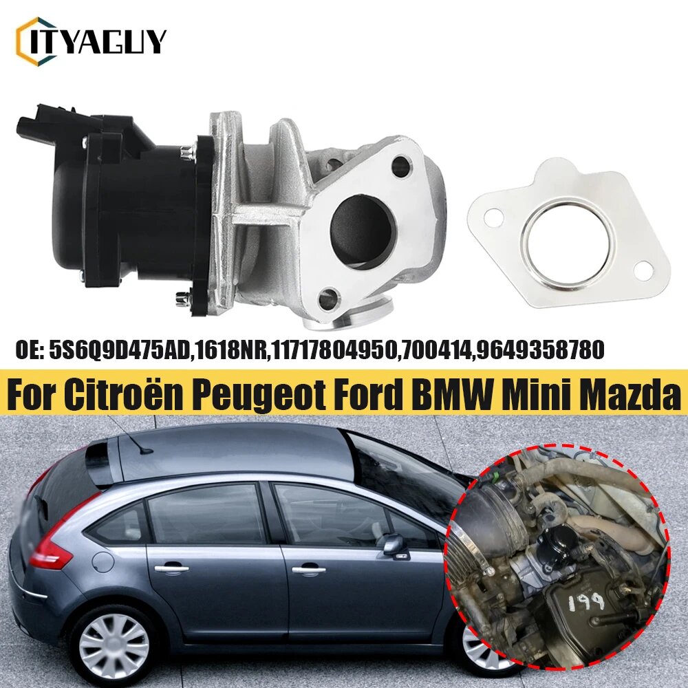 Клапан Рециркуляции Отработавших Газов С Прокладкой Для Citroen Berlingo, Peugeot 206, 207, Ford Focus