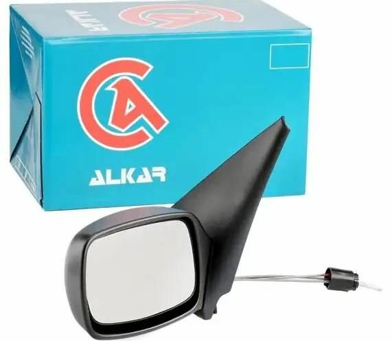 Зеркало в сборе ALKAR 6137386, левое, механическое, плоское, Skoda Fabia, 1.2-1.9 06-14