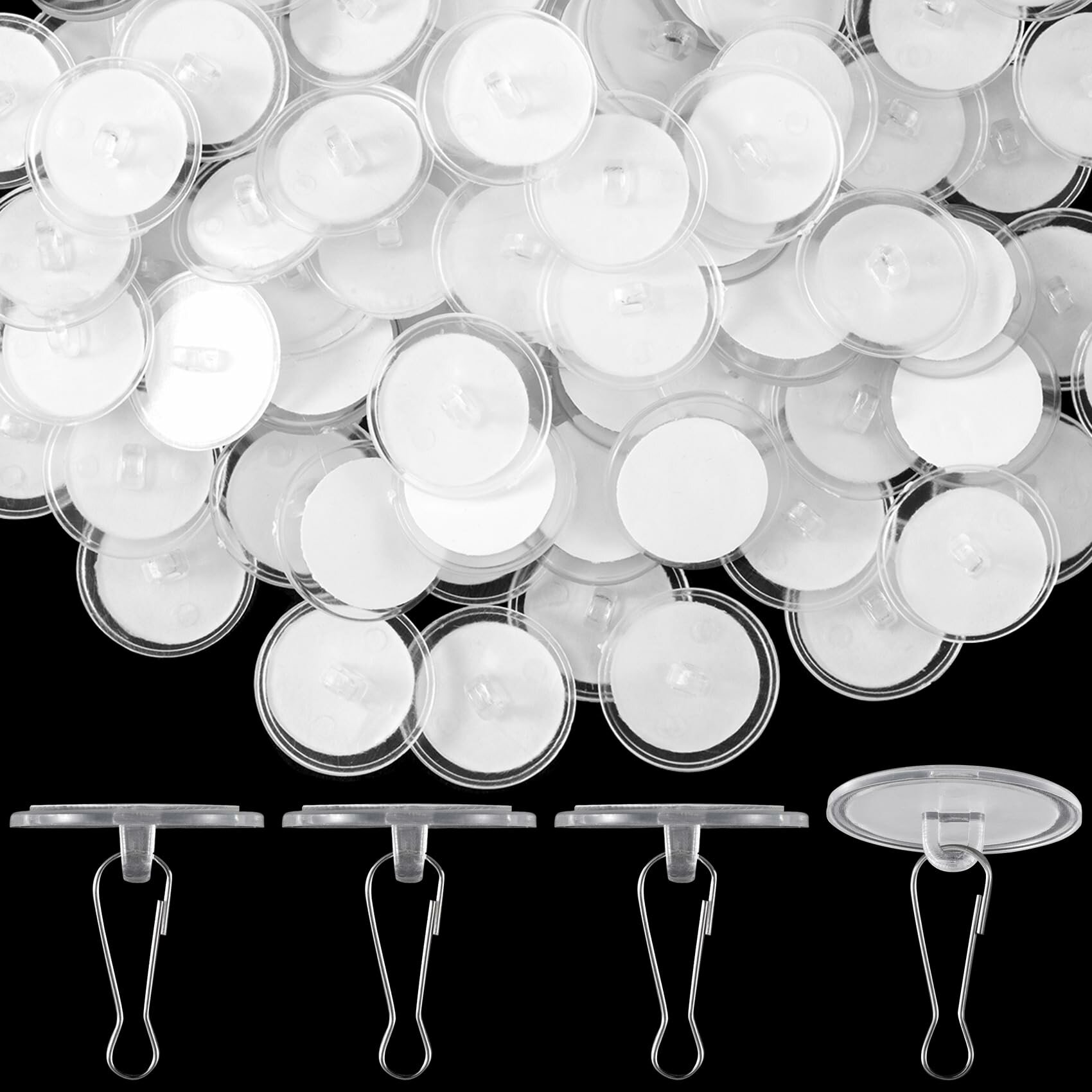 80 бесшовных самоклеющихся крючки для потолка, прозрачные съемные крючки для стен, 80 самоклеющихся крепежей, 80 петель для подвешивания