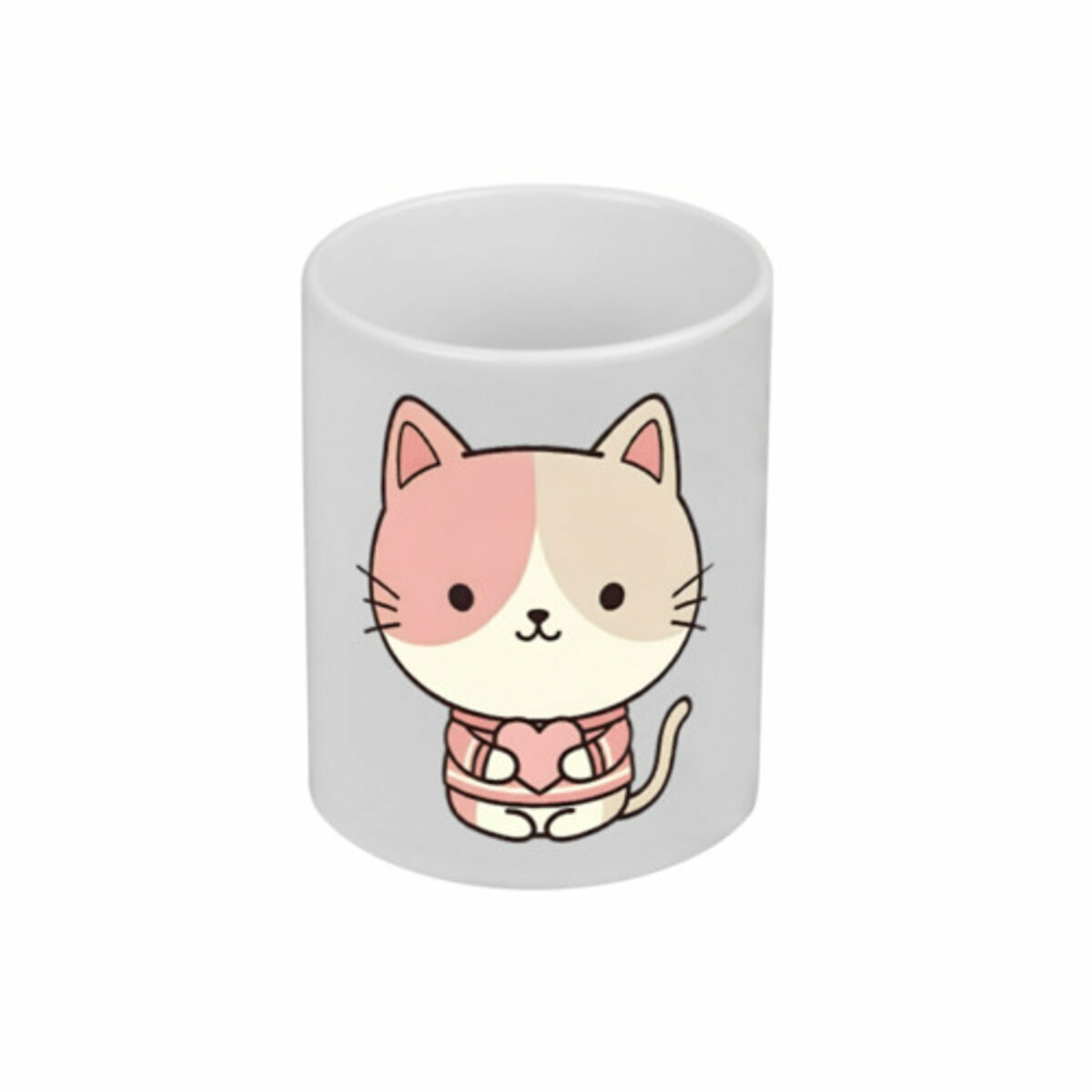 Кружка «Cute Kawaii Cat with Heart» (белый)