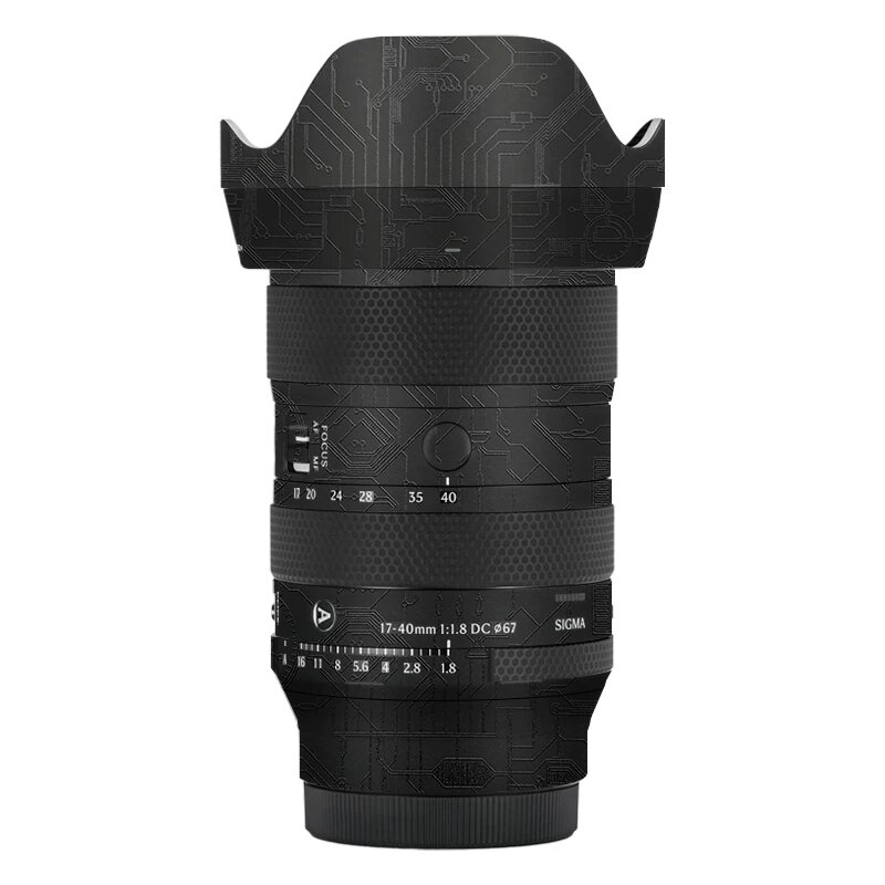 Защитная пленка для объектива Sigma 17-40mm F1.8 с цепной узором черного цвета для Sony E/L mount, 3M клей