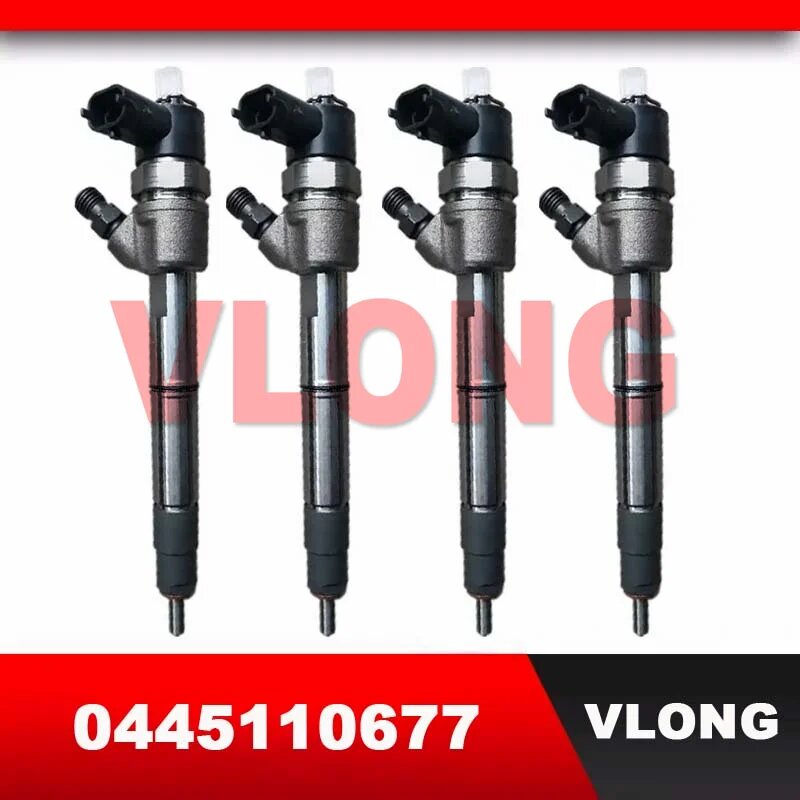 4ШТ Подлинный Новый Инжектор Дизельного Топлива Common Rail Inyector В сборе 0445110677 0445110676 0 445 110 676 677 Для YUNNEI YN D25
