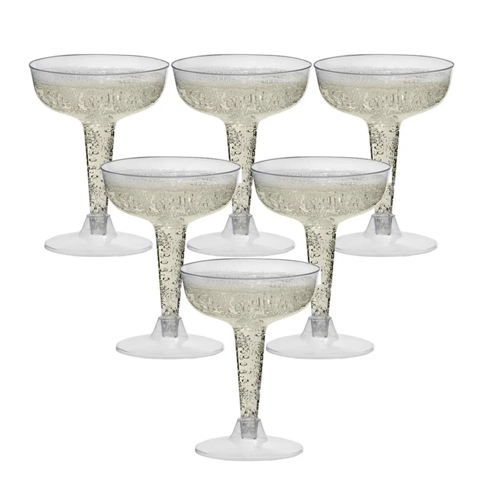 6 одноразовых бокалов по 4 унции пластиковые бокалы для шампанского