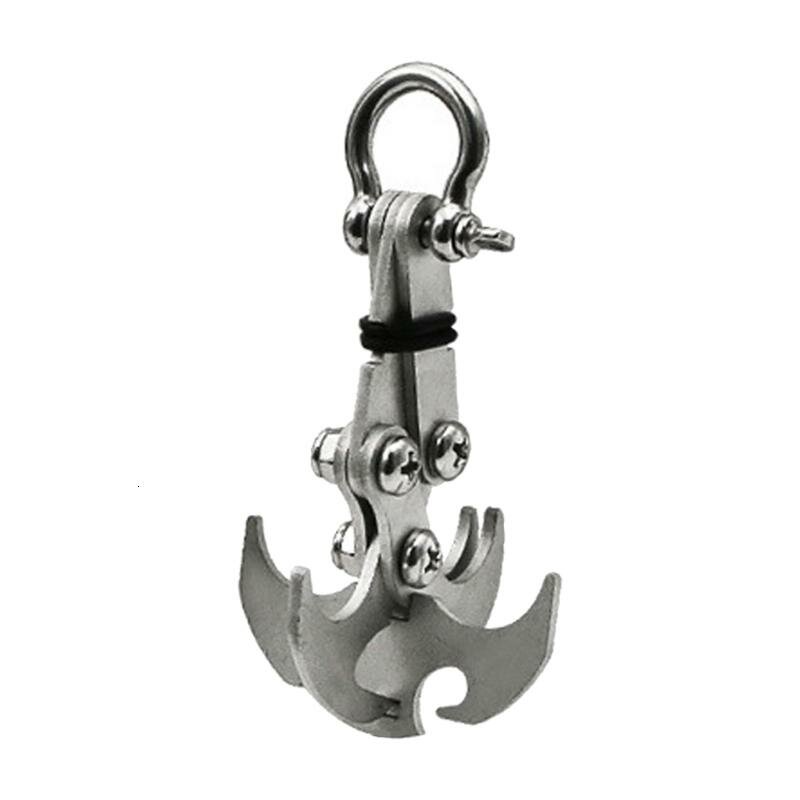 Крюк-кошка 4-х лапковый складной из нержавеющей стали, маленький