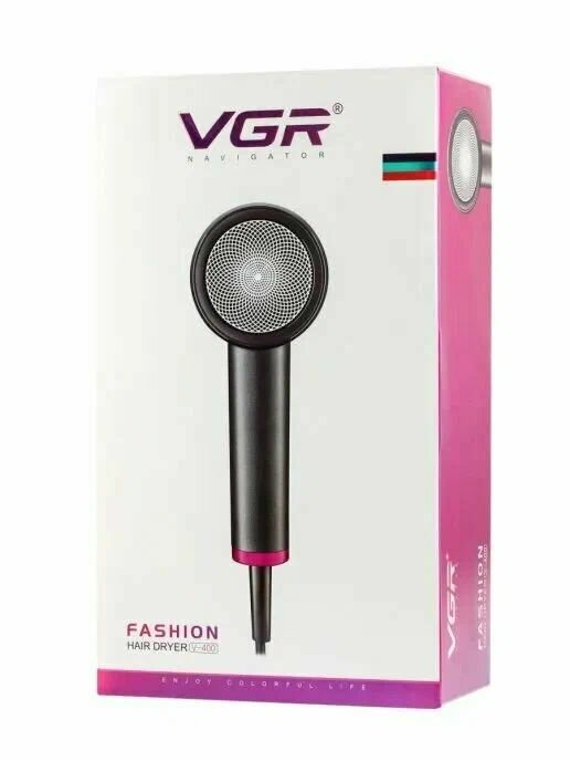 Фен VGR V400, 2000 Вт, 2 скорости, 2 температурных режима, серый — фото 1